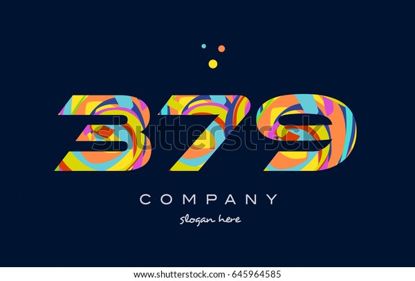 379 Number Digit Numeral Logo Colored Stock Vector (Royalty Free ...