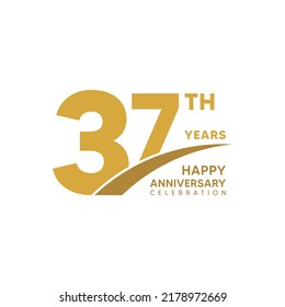 37th Year Anniversary Design Template Vector Stock Vector (Royalty Free ...