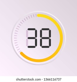 40 Minutes Stopwatch Vector Icon Digital Stock Vector (Royalty Free ...