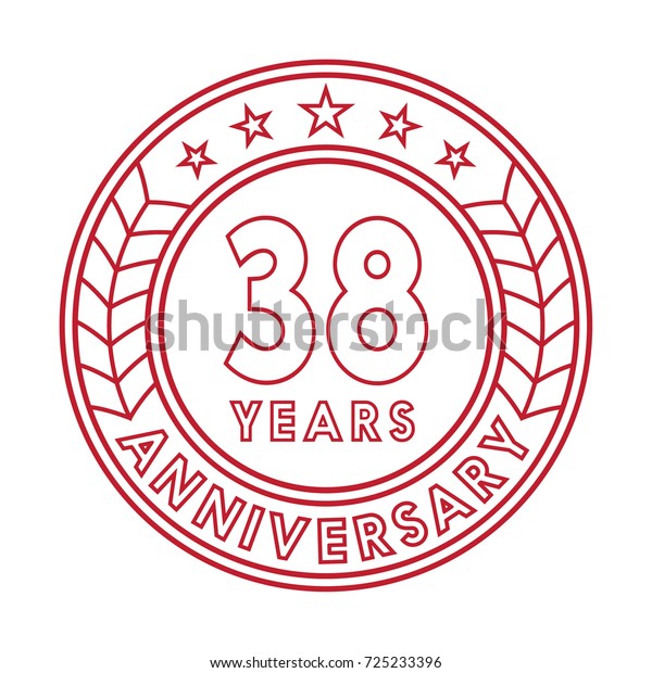 38 Years Anniversary Logo Template Stock Vector (Royalty Free) 725233396