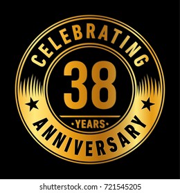 38 Years Anniversary Logo Vector Illustration Stock Vector (Royalty ...