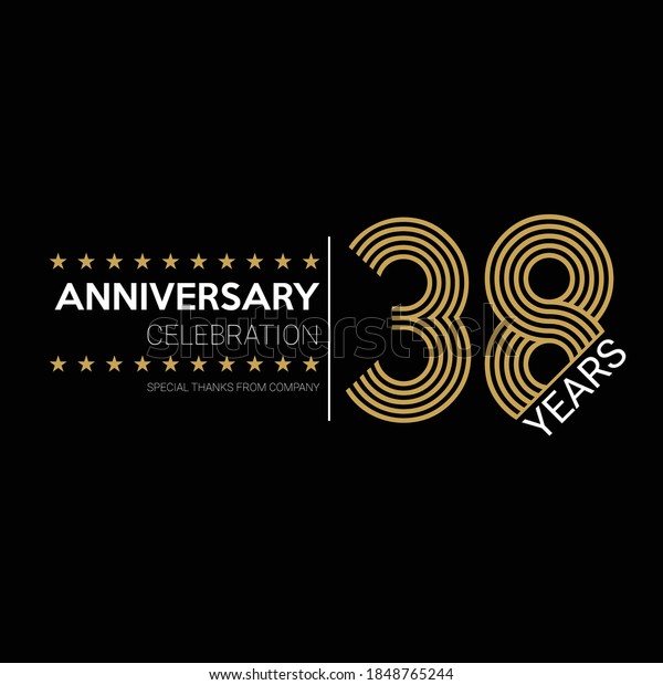38 Years Old Celebrating Logo Happy Stock Vector (Royalty Free ...