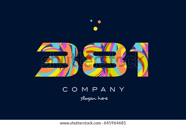 381 Number Digit Numeral Logo Colored Stock Vector (Royalty Free ...
