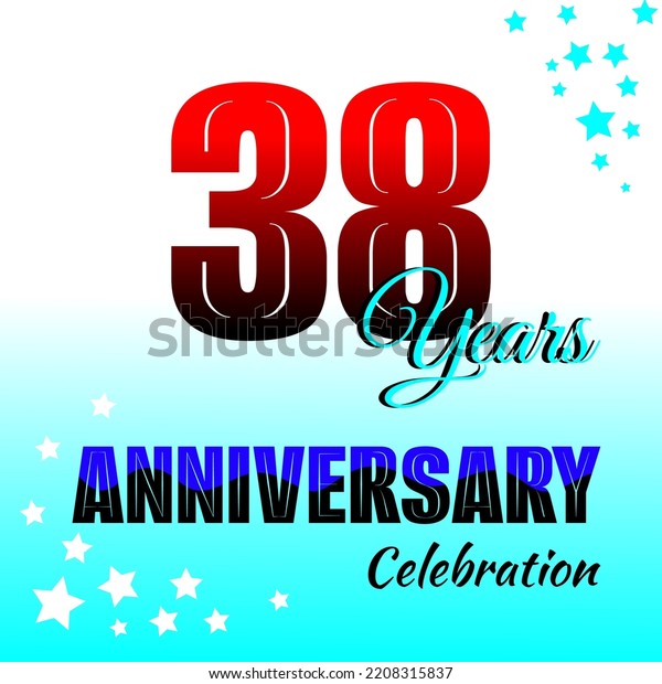 38th Birthday Celebration Background Red Gradient Stock Vector (Royalty ...