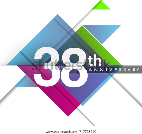 38th Years Anniversary Logo Geometric Vector Stock Vector (Royalty Free ...