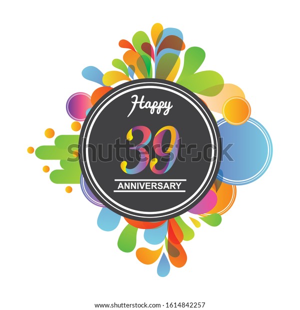 39 Anniversary Celebration Abstract Background Icons Stock Vector ...