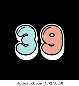 39 Number Logo Bold Letter Design Stock Vector (Royalty Free ...