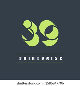 39 Number Shadow Letter Digit Logo Stock Vector (Royalty Free ...