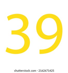 39 Number Simple Clip Art Vector Stock Vector (Royalty Free) 2162671425 ...