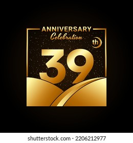 39th Anniversary Anniversary Celebration Template Design Stock Vector ...