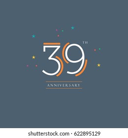 39th Anniversary Logo Design Template Vector Stock Vector (Royalty Free ...