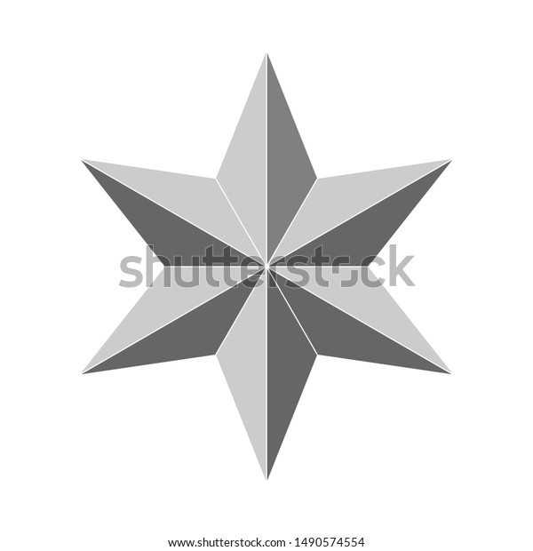 3d 6 Point Beveled Star Vector Stock Vector (Royalty Free) 1490574554 ...