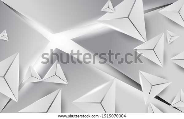 3d Abstract White Triangle Shapes Minimal Stock Vector (Royalty Free ...