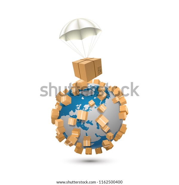 3d Air Parcels On White Background Stock Vector (Royalty Free ...