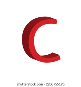 3d Alphabet C Red Colour Big Stock Vector (Royalty Free) 2200755195 ...