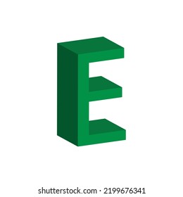 3d Alphabet E Green Colour Big Stock Vector (Royalty Free) 2199676341 ...