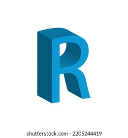 3d Alphabet R Sky Blue Colour Stock Vector (Royalty Free) 2205244419 ...