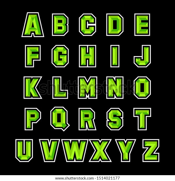 3d Alphabet Set Gaming Alphabet Set Stock Vector (Royalty Free ...
