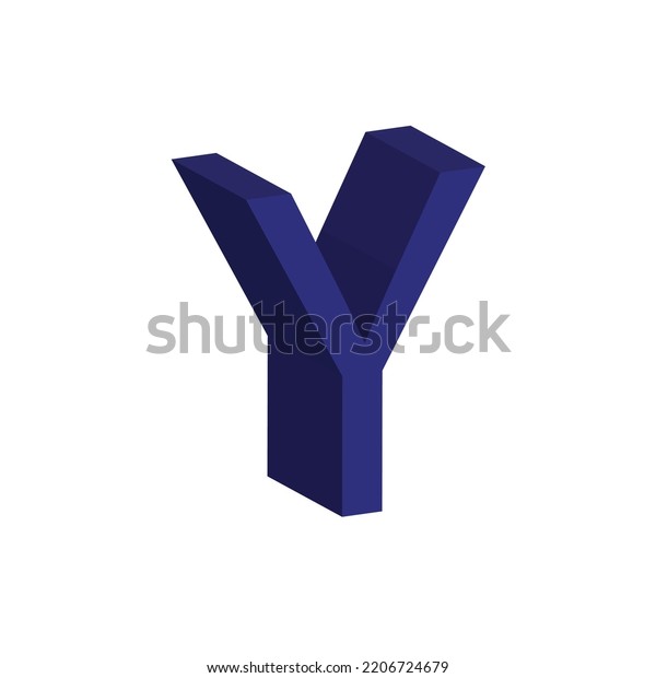 3d Alphabet Y Blue Colour Big Stock Vector (Royalty Free) 2206724679 ...