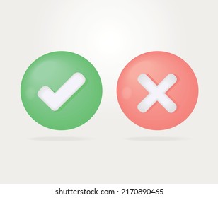 3d Approved Check Mark Uncheck Mark Stock Vector (Royalty Free ...
