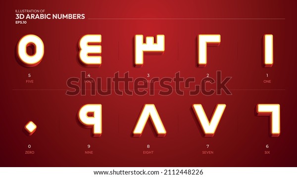 3d Arabic Numbers Vector Illustration 3d Stock Vector (Royalty Free ...