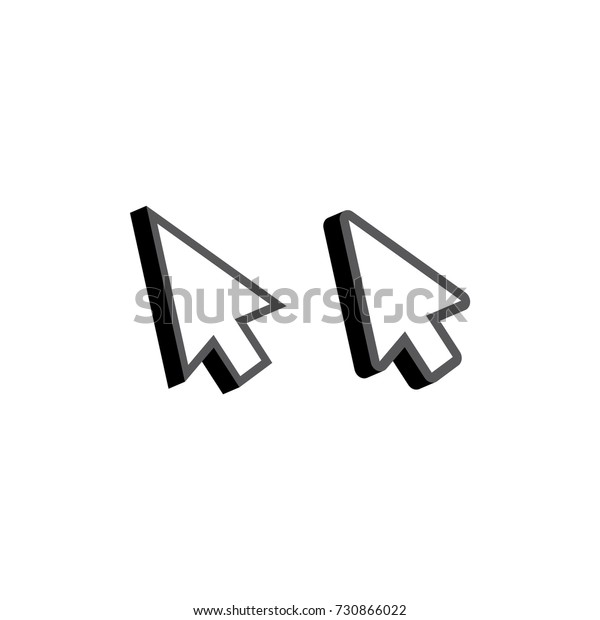 3d Arrow Click Icons Isolated Vectors: vector de stock (libre de ...