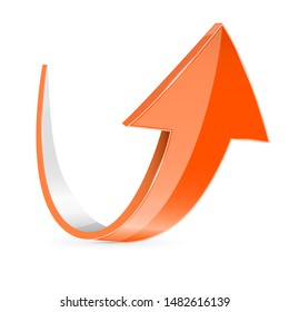 3d Arrow Orange Sign Reflection Vector Stock Vector (Royalty Free ...