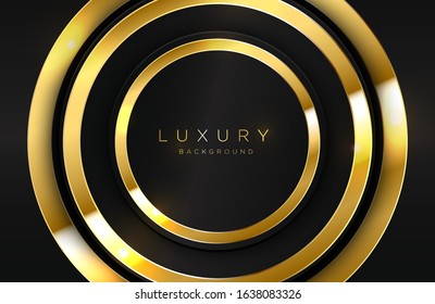 3d Background Realistic Gold Circle Shape Stock Vector (Royalty Free ...