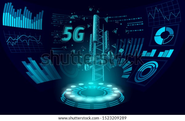 3d Base Station Receiver Telecommunication Tower Stock Vector (Royalty ...