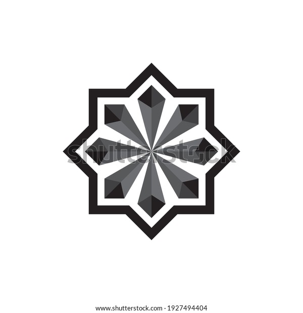 3d Black Crystal Logo Design Vector Stock Vector (Royalty Free) 1927494404