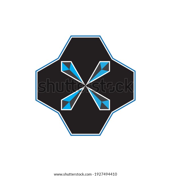 3d Black Crystal Logo Design Vector Stock Vector (Royalty Free ...