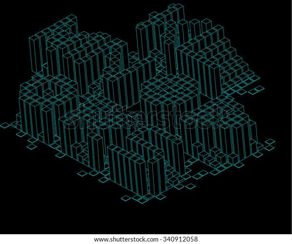 3d Block Font Klmnopqrs Stock Vector (Royalty Free) 340912058 ...