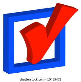 3d Blue Box Red Check Mark Stock Vector (Royalty Free) 10455472 ...