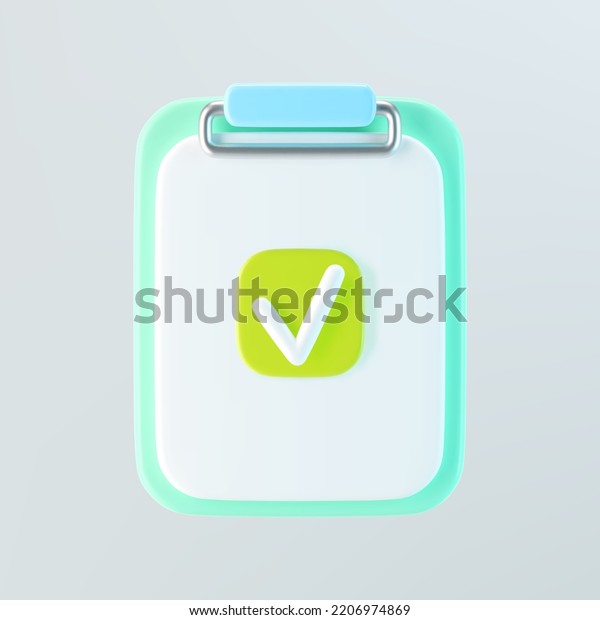 3d Blue Checklist On Clipboard Icon Stock Vector (Royalty Free ...