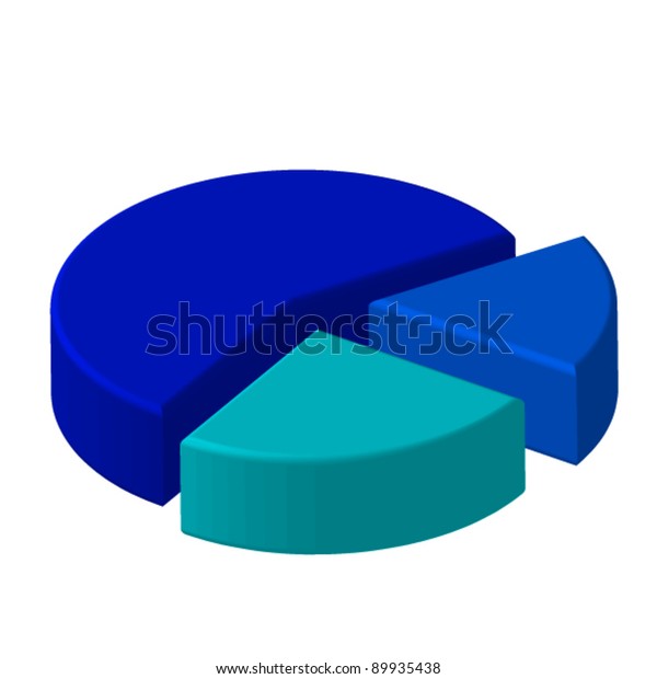 3d Blue Circle Three Pieces Chart Stock Vector (Royalty Free) 89935438 ...