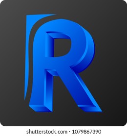 3d Blue Letter R Logo Stock Vector (Royalty Free) 1079867390