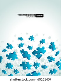 3d Blue Puzzle Piece Vector Background Stock Vector (Royalty Free ...