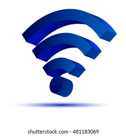 3d Blue Volume Icon Wifi Stock Vector (Royalty Free) 481183069 ...