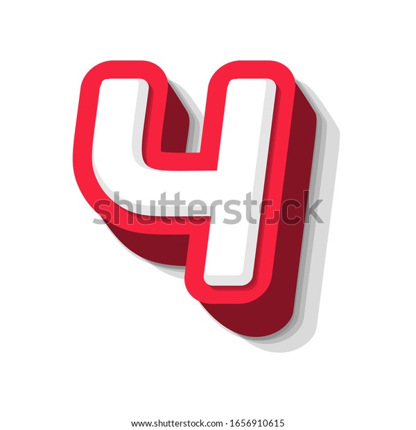 3d Bold Funny Number 4 Heavy Stock Vector (Royalty Free) 1656910615 ...