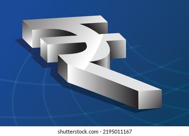 3d Bold Indian Rupee Symbol Isometric Stock Vector (Royalty Free ...
