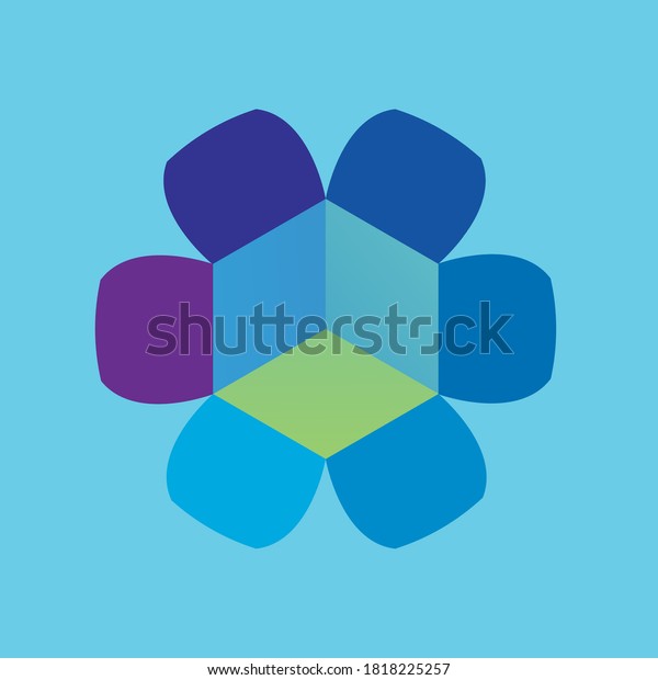 3d Box Flower Colorful Gradient Stock Vector (Royalty Free) 1818225257 ...