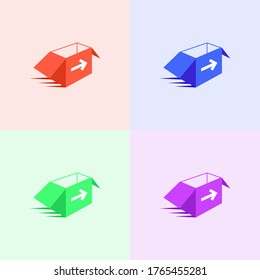 3d Box Logo Set Color Box Stock Vector (Royalty Free) 1765455281 ...