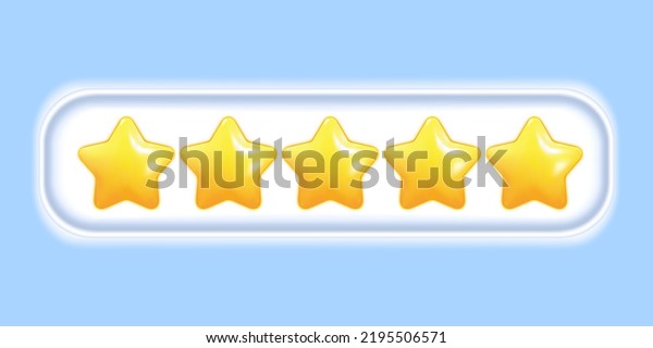 3d Bubble Rating Five Stars Best Stock Vector (Royalty Free) 2195506571 ...