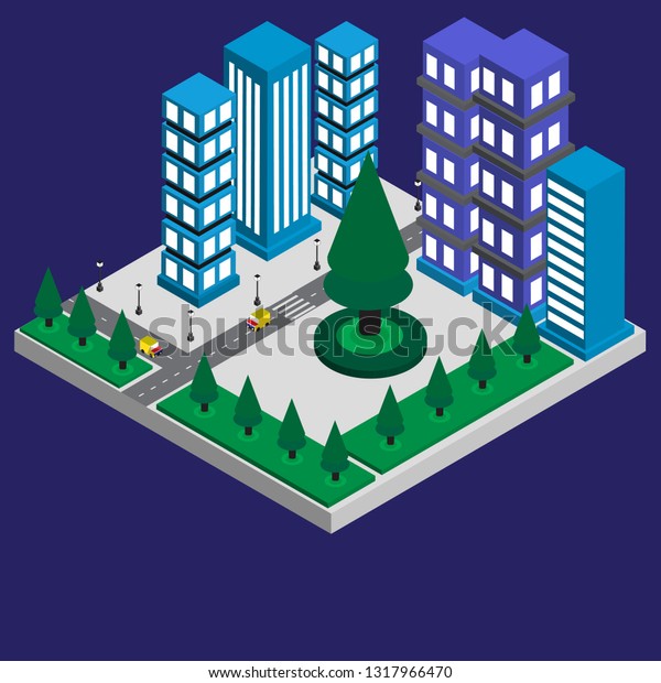 3d Building Isometric Design City Green Stock Vector (Royalty Free ...