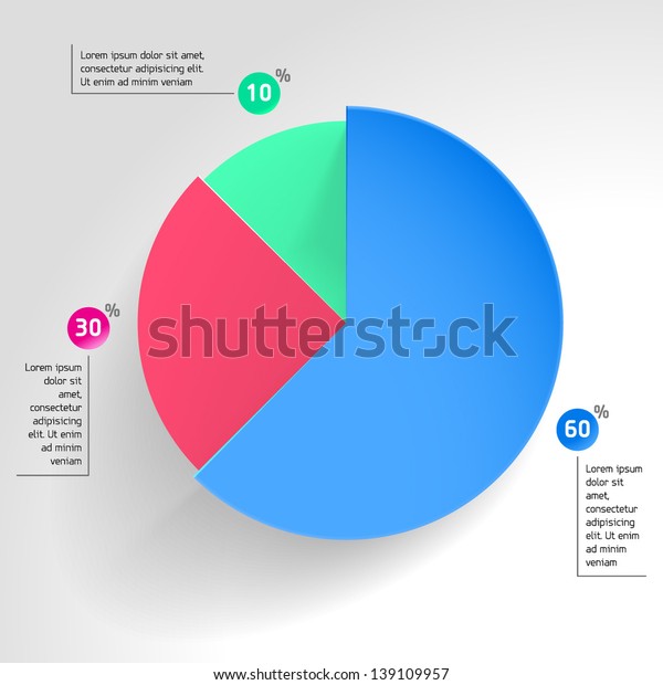 3d Business Pie Chart Wheel Chart Stock Vector (Royalty Free) 139109957