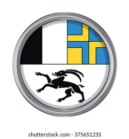 3d Button Flag Graubunden Canton Switzerland Stock Vector (Royalty Free ...