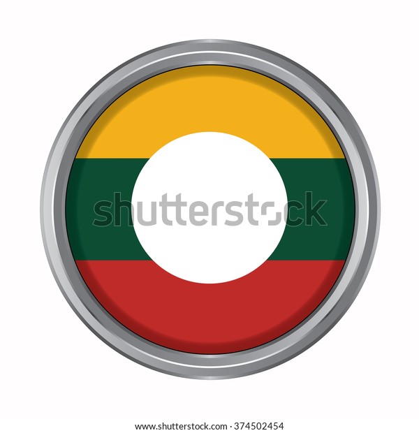 3d Button Flag Shan Districts Regions Stock Vector (Royalty Free) 374502454