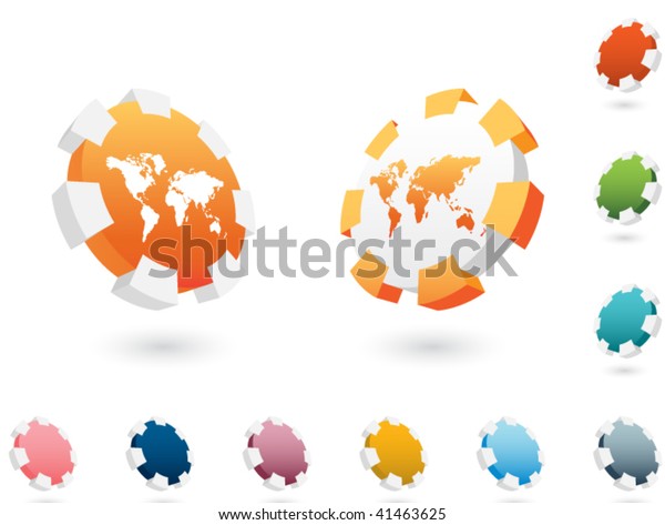 3d Buttons World Map Stock Vector (Royalty Free) 41463625