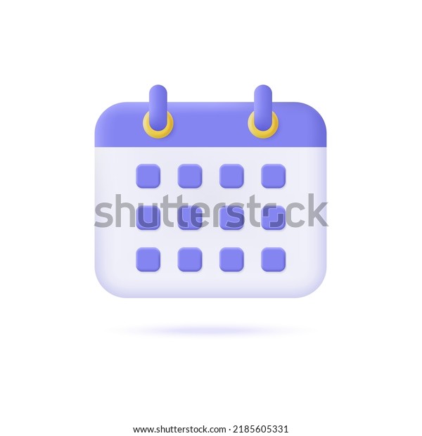 3d Calendar Icon Cartoon Style Business Stock Vector (Royalty Free ...