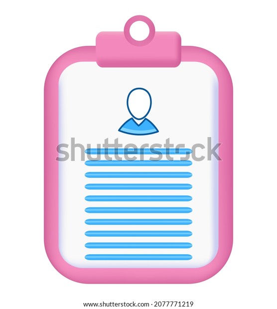 3d Cartoon Style Minimal Cv Resume Stock Vector (Royalty Free ...